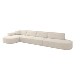 ECKSOFA Ottomane Links MARI-L3 - 413x171x79 cm Creme Tissu