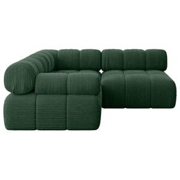 ECKSOFA modulares Sofa Mende-L1 - 190x190x70 cm Gr&uuml;n Cord