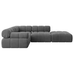 ECKSOFA modulares Sofa Felto-L1 - 285x190x70 cm Dunkelgrau Cord