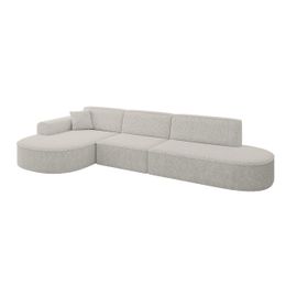 ECKSOFA Ottomane Links MARI-L2 - 328x171x79 cm Hellgrau Tissu