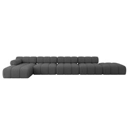 ECKSOFA modulares Sofa Lizur-L3 - 475x160x70 cm Grau Boucl&eacute;