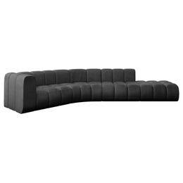 ECKSOFA modulares Sofa Tilmo-L1 - 399x194x70 cm Schwarz