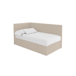 EINZELBETT Jugendbett mit Bettkasten Rechts, ohne Matratze - LOVY 90x200 Dunkelbeige