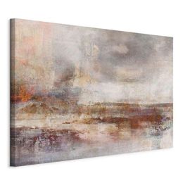 Artgeist Leinwand Transience Wei&szlig;/Cognac ca. 120x80cm