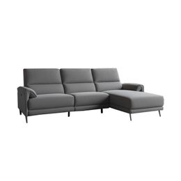 KAWOLA ECKSOFA ADRIANA Anthrazit Flachgewebe Relaxfunktion