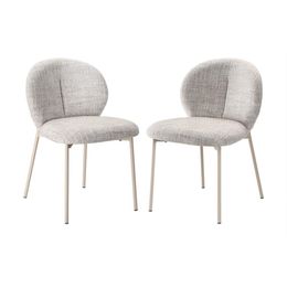 ST&Uuml;HLE 2er-Set, gepolstert, aus meliertem stoff beige 48/80/60 cm