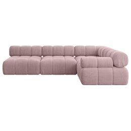ECKSOFA modulares Sofa Mende-L2 - 285x190x70 cm Rosa Cord