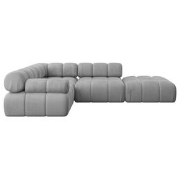 ECKSOFA modulares Sofa Felto-L1 - 285x190x70 cm Hellgrau Velours