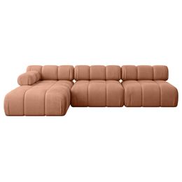 ECKSOFA modulares Sofa Razon-L2 - 285x160x70 cm Apricot Velours