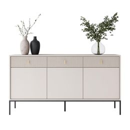 SIDEBOARDS MIDNIGHT 3D3S mit drei Schubladen auf Gestell kaschmir