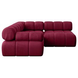 ECKSOFA modulares Sofa Mende-L1 - 190x190x70 cm Bordeauxrot Velours