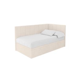 EINZELBETT Jugendbett mit Bettkasten Links, mit Matratze - LOVY 100x200 Beige