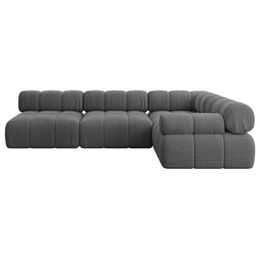 ECKSOFA modulares Sofa Mende-L2 - 285x190x70 cm Dunkelgrau Cord