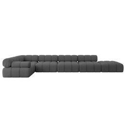 ECKSOFA modulares Sofa Felto-L3 - 475x190x70 cm Grau Boucl&eacute;