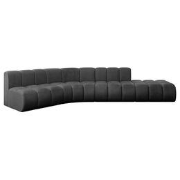 ECKSOFA modulares Sofa Brilo-L1 - 380x174x70 cm Schwarz