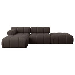 ECKSOFA modulares Sofa Lizur-L1 - 285x160x70 cm Braun Velours