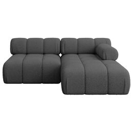 ECKSOFA modulares Sofa Razon-L1 - 190x160x70 cm Grau Boucl&eacute;