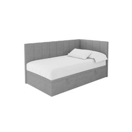 EINZELBETT Jugendbett mit Bettkasten Links, ohne Matratze - LOVY 90x200 Grau