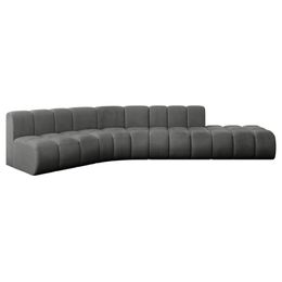ECKSOFA modulares Sofa Brilo-L1 - 380x174x70 cm Dunkelgrau