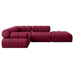 ECKSOFA modulares Sofa Felto-L1 - 285x190x70 cm Bordeauxrot Velours