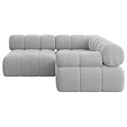 ECKSOFA modulares Sofa Mende-L1 - 190x190x70 cm Grau Cord
