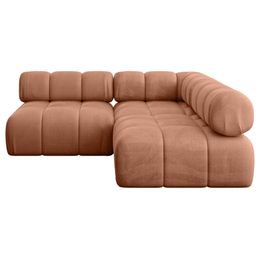 ECKSOFA modulares Sofa Samaro-L1 - 190x190x70 cm Apricot Velours
