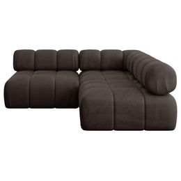 ECKSOFA modulares Sofa Samaro-L1 - 190x190x70 cm Braun Velours