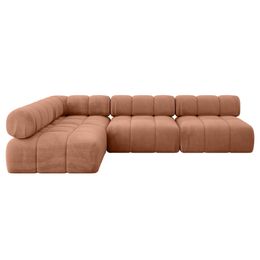 ECKSOFA modulares Sofa Samaro-L2 - 285x190x70 cm Apricot Velours