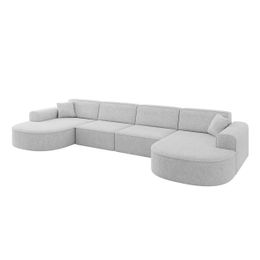 WOHNLANDSCHAFT MARI-U2 - 388x171x79 cm Grau Tissu