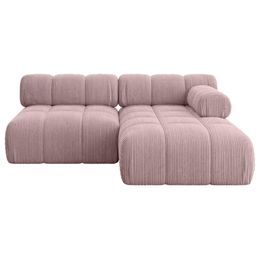 ECKSOFA modulares Sofa Razon-L1 - 190x160x70 cm Rosa Cord