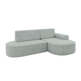 ECKSOFA mit Schlaffunktion und Bettkasten Ottomane Rechts MARI-L1-S - 283x167x73 cm Gr&uuml;n Tissu