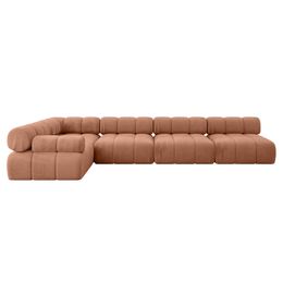 ECKSOFA modulares Sofa Mende-L3 - 380x190x70 cm Apricot Velours