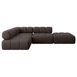 ECKSOFA modulares Sofa Favio-L1 - 285x190x70 cm Braun Velours