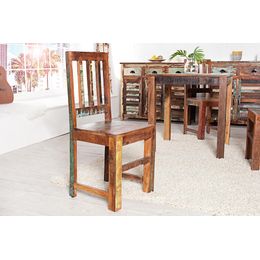 Riess Ambiente Massiver Holz Stuhl JAKARTA aus recycelten Fischerbooten Riess-Ambiente Esszimmerstuhl K&uuml;chenstuhl Upcycling Shabby Boheme