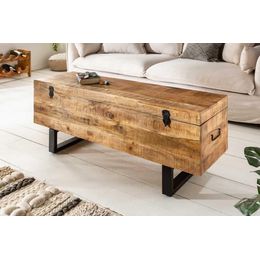 Riess Ambiente Industrial Truhenbank FACTORY LOFT 115cm Mangoholz natur Sitzbank Riess-Ambiente