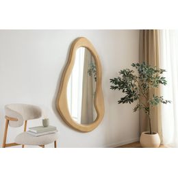 Riess Ambiente Massiver Wandspiegel ORGANIC 130cm creme Mangoholz flexibel aufh&auml;ngbar Riess-Ambiente organisch Natur Rustikal