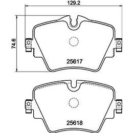 Hella Bremsbelagsatz, Scheibenbremse 8db355023131 f&uuml;r MINI BMW (BRILLIANCE) TOYOTA
