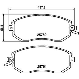 Hella Bremsbelagsatz, Scheibenbremse 8db355020891 f&uuml;r Subaru TOYOTA