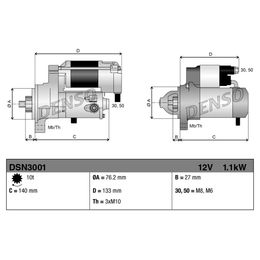DENSO Starter dsn3001 f&uuml;r Ford Volvo MAZDA