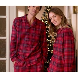 Tchibo - Flanell-Pyjama - Damen - Gr. 40 - dunkelblau/kariert
