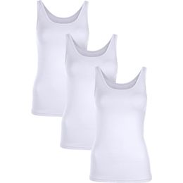w&auml;schepur Damen Achseltop mit breiten Tr&auml;gern 3 St&uuml;ck wei&szlig; Gr&ouml;&szlig;e 48/50