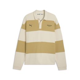 Sweatshirt Puma "Porsche Legacy Polosweatshirt Herren", Herren, Gr. L, coffee milk beige, Obermaterial: 68% Baumwolle, 32% Polyester, normal, Rundhals, Sweatshirts Sweatshirt