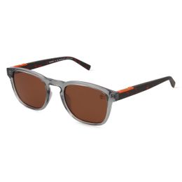 Timberland TB00007 | Unisex-Sonnenbrille | Fassung: Vollrand, Rund, Kunststoff, Grau | Glasfarbe: Braun