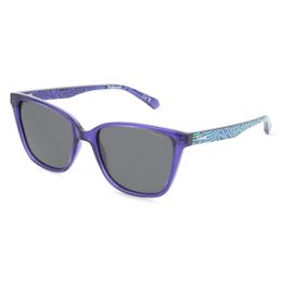 Polaroid 207386 | Unisex-Sonnenbrille | Fassung: Vollrand, Eckig, Kunststoff, Violett | Glasfarbe: Grau
