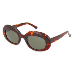 Fielmann MC 650 SUN FA LUCIA | Damen-Sonnenbrille | Fassung: Vollrand, Oval, Acetat Extrudiert, Havanna Gefleckt | Glasfarbe: Gr&uuml;n