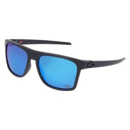 Oakley OO9100 LEFFINGWELL | Herren-Sonnenbrille | Fassung: Vollrand, Quadratisch, Kunststoff, Grau Matt | Glasfarbe: Gr&uuml;n