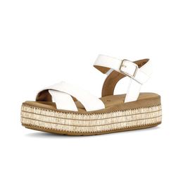 Plateausandaletten Gabor "Plateau Sandale", Damen, Gr. 39, wei&szlig; (creme), Schuhe
