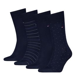 Socken Tommy Hilfiger "TH MEN SOCK 4P GIFTBOX", Herren, Gr. 43-46, navy, Baumwollmischung, Socken Socken