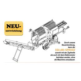 Lumag Hydr. S&auml;gespaltmaschine SSA-400-12PRO/EZ inkl. Zuf&uuml;hrf&ouml;rderband - Kombi E-Motor und Zapfwelle