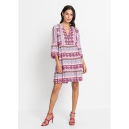 bonprix Tunika-Kleid aus flie&szlig;ender Viskose, rosa, Gr.52, Modernes Kleid im Tunika-Stil mit ausgestelltem Rockteil, aus Viskose